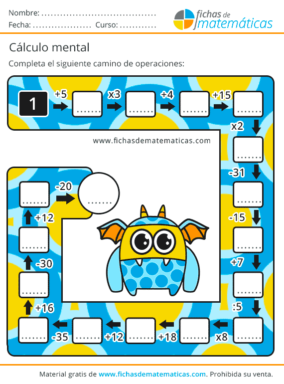 Cálculo Mental para Primaria. Ejercicios + Tarjetas. Descargar PDF