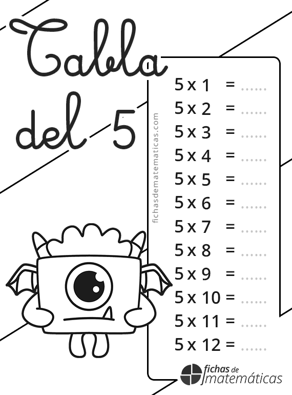 Tabla del 5. Aprender las Tablas de Multiplicar + Ejercicios GRATIS