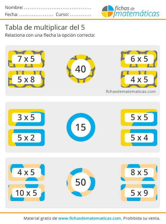 Tabla del 5. Aprender las Tablas de Multiplicar + Ejercicios GRATIS