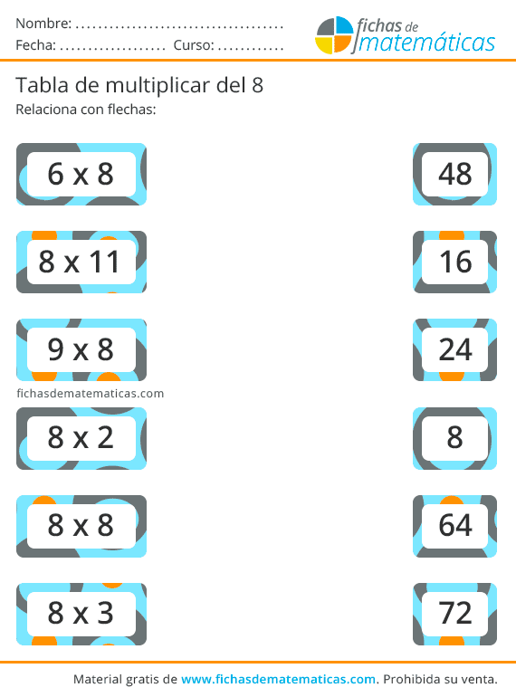 Tabla Del 8 Ejercicios Para Imprimir at Argentina Fields blog