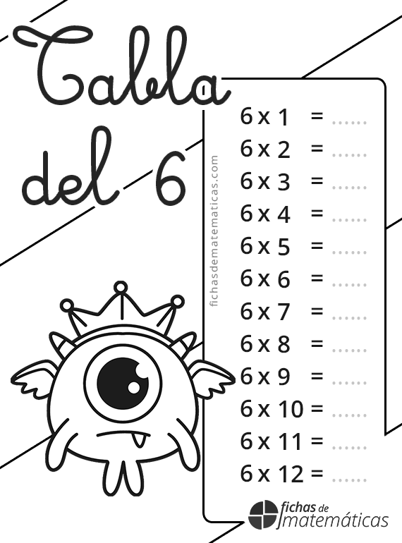 Tabla del 6. Aprender las Tablas de Multiplicar + Ejercicios GRATIS