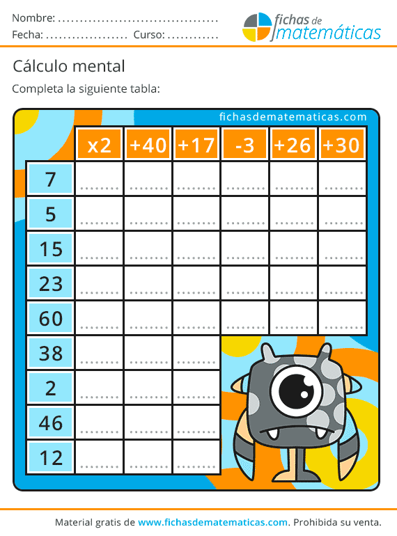 Matemáticas octubre 2021 - Fichas de matemáticas
