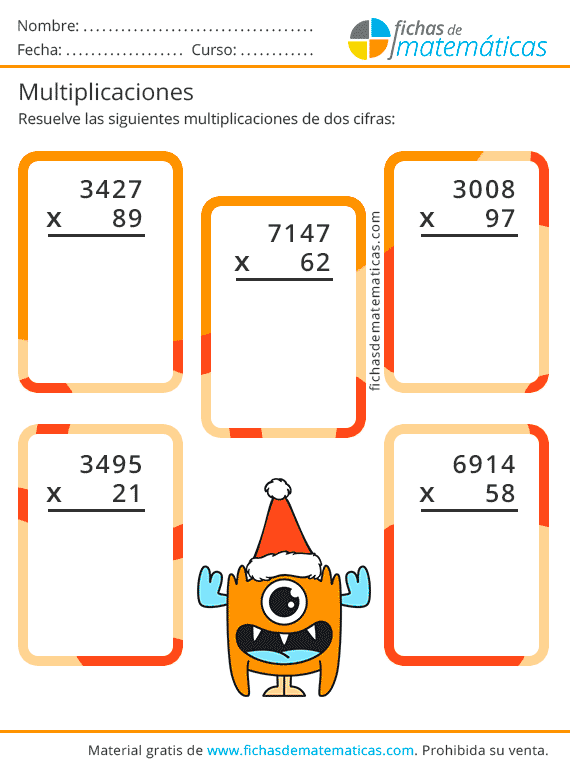 Especial Navidad - Fichas de matemáticas