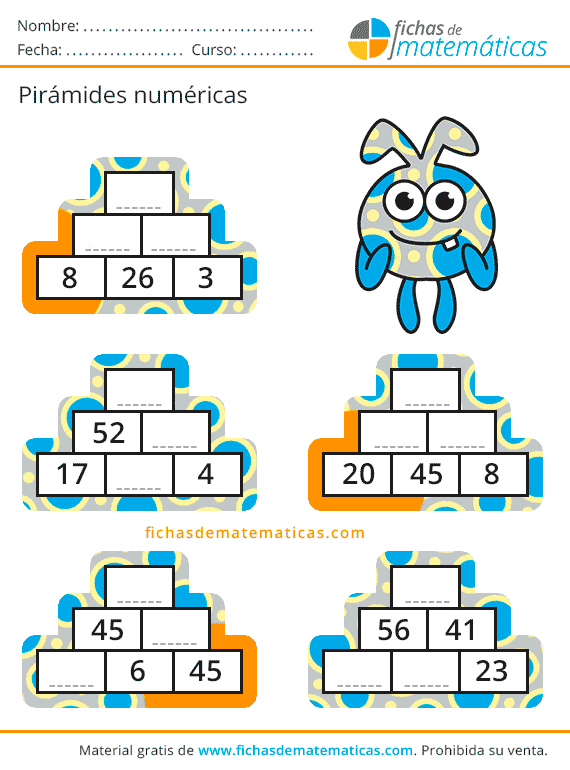 Pirámides Numéricas, Matemáticas o de Cálculo. Pasatiempos en PDF