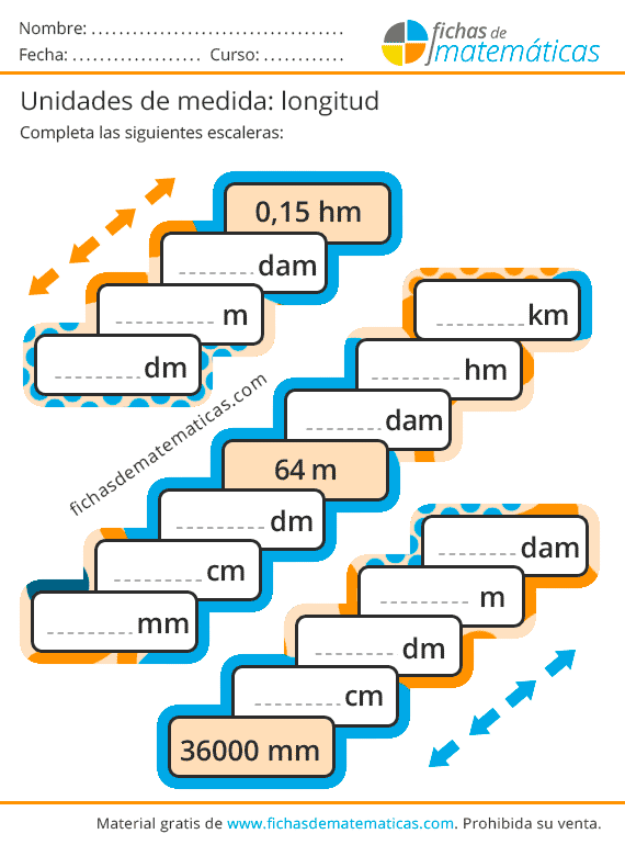 Unidades de longitud - Fichas de matemáticas